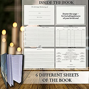 Funeral Guest Book | Memorial Guest Book | Guest Book for Funeral Hardcover | Guestbook for Sign in, Celebration of Life Memorial Service | Funeral Guest Sign Book with Memory Table Card Sign Included