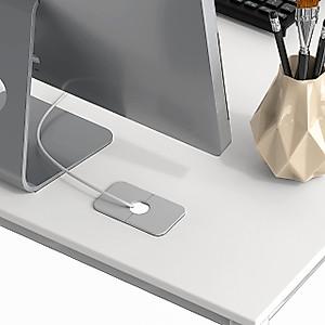 SHW Mission 55 x 60 Inches L-Shape Home Office Computer Desk, White