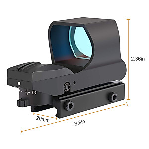 Feyachi RS-30 Reflex Sight, Multiple Reticle System Red Dot Sight with Picatinny Rail Mount, Absolute Co-Witness