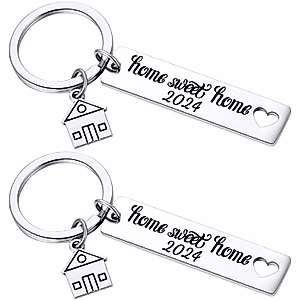 2PCS 2024 Home Sweet Home Key Chain Housewarming Presents, New Homeowner Keychain Closing Gift Ideas, Real Estate Gifts From Agent For Client Congratulations