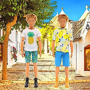 Miunana Lot 12 Items Doll Clothes for Boy Doll Include Random 4 pcs Casual Wear + 5 Pcs Dolls Pants +3 Shoes