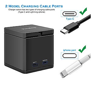 Suptig 2 Pack Batteries Compatible for GoPro Hero 8, GoPro Hero 7 Black, Hero 6, Hero 5 3-Channel Battery Charger Station for Hero 8 Hero 7 Hero 6 Hero 5