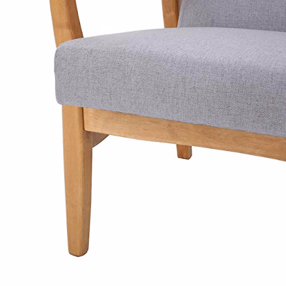 GDF Studio Winford Light Grey Fabric Wood Frame Mid Century Modern Office Chair