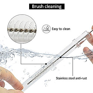 Reusable Drinking Straws,Plastic Straws for 20oz & 30oz Tumblers Yeti(set of 4 straight straws+ 2 cleaning brushes)