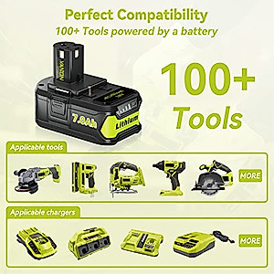 VANON Replacement for Ryobi 18V Battery 7.0Ah 2Pack Lithium ion Batteries Replacement for Ryobi Cordless Tools 18V Battery ONE Plus P108 P107 P105 P104 P103 P102.