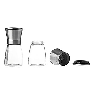 Amazon Basics Adjustable Salt and Pepper Grinders, 5.5oz capacity- Set of 2