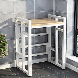 Topjia Thicken Washing Machine Shelf with Adjustable Shelf,Space Saver Stackable Storage Shelf,Washer Dryer Stacking Rack Stand for Laundry Room Apartments Garages(29.5"x25.6"x41.3", White)