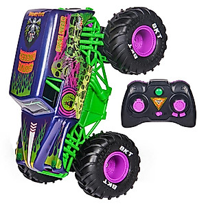 Spin Master 6060365 Monster Jam 1:15 Scale Official Grave Digger Freestyle Force Remote Control Monster Truck Toys