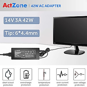 14V Power Supply Cord for Samsung SyncMaster 15" 17" 18" 19" 20" 22" 23" 24" 27" Screen TFT LED LCD Monitor TV S22C300H S27D360H UN22F5000AF P2770 SA350 UE590 LTM1555 LTM1755 LTM1775 Adapter Charger