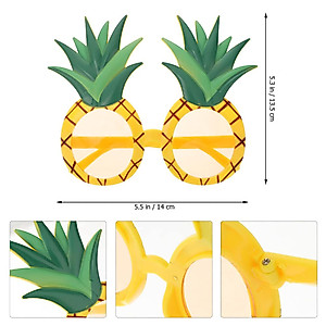 HIPIHOM 8Pcs Fruit Eyeglasses Luau Party Sunglasses Funny Sunglasses Dress Props for Hawaiian Beach Luau Theme Party Supplies