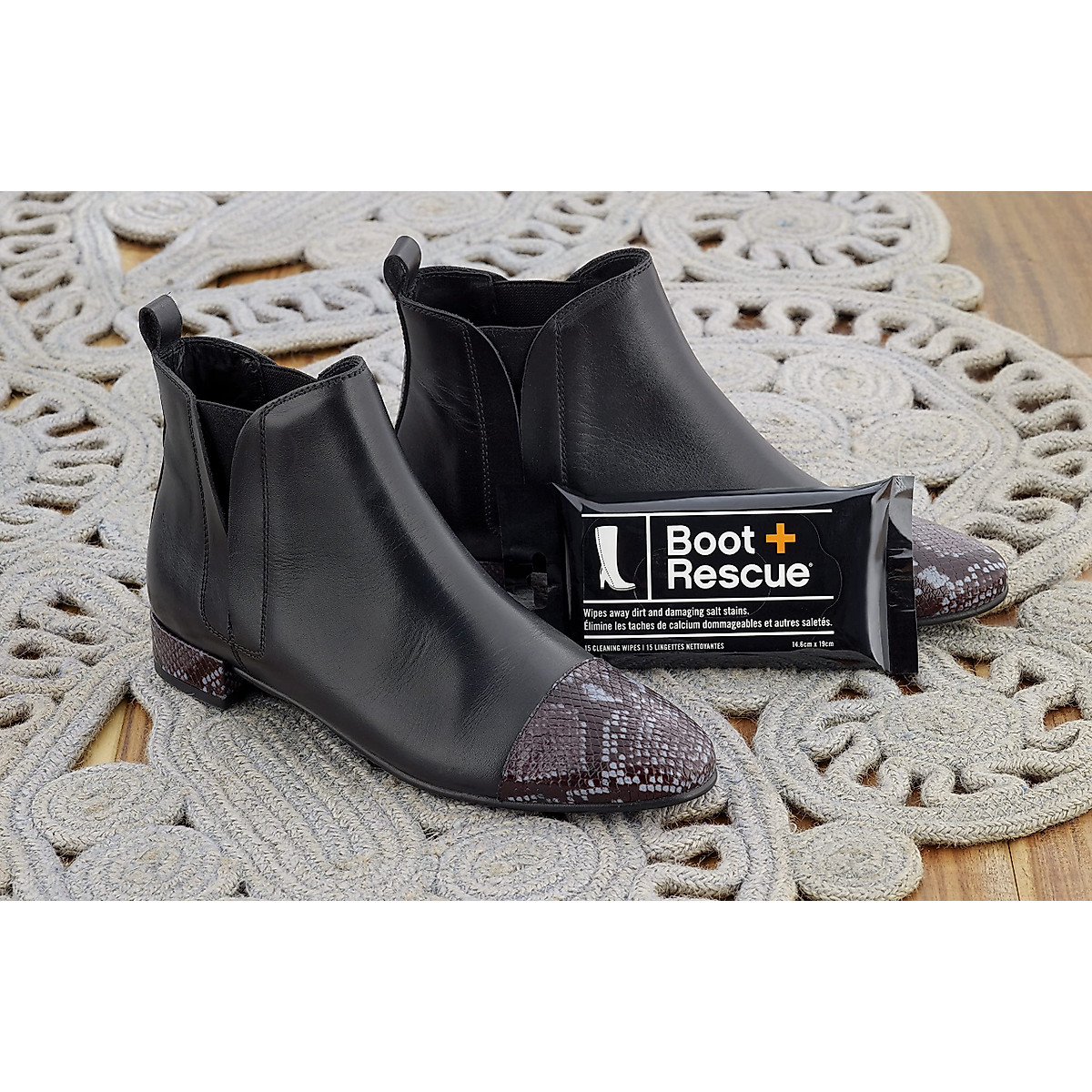 Boot Rescue All-Natural Cleaning Wipes. Remove Dirt & Damaging Salt Stains from Leather & Suede Shoes & Boots. Re-sealable Pack of 15 Wipes.