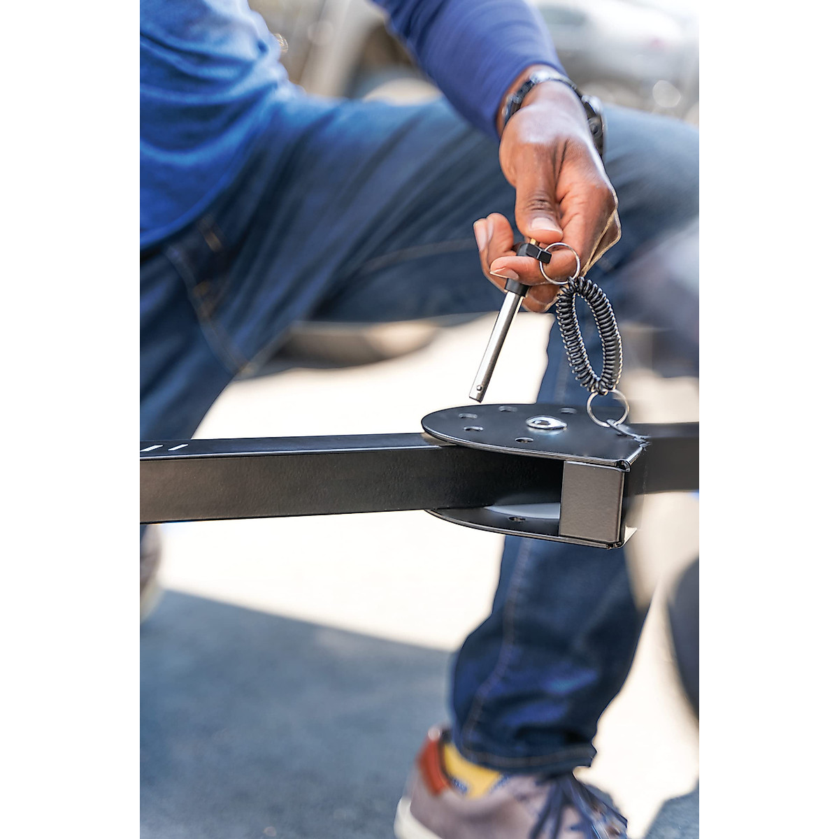 Sport-Brella Umbrella with Holder and Stand That Fits into Trailer Hitch for Tailgates, Grey