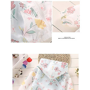 Feidoog Kids Baby Toddler Girls Cartoon Spring Fall Outerwear Windbreaker Zipper Hooded Jackets Coat,White,1-2T