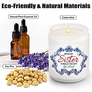 Lavender Scented Candle, Sister Gifts from Sister Brother, Birthday Gifts for Sister, Best Sister Gifts for Sisters, Big, Little Sister, Friend, Sibling, Bestie, BFF, Christmas Thanksgiving