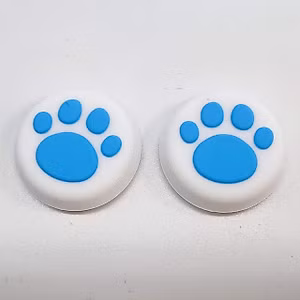 2PCS Analog Stick Thumb Stick Grips Thumbsticks Joystick Cap for PS5 PS4 Slim Pro PS3 Xbox one Xbox 360 PS2 Xbox one X S Elite DualShock 4 Switch Pro Wii U Controller White-Blue Paw
