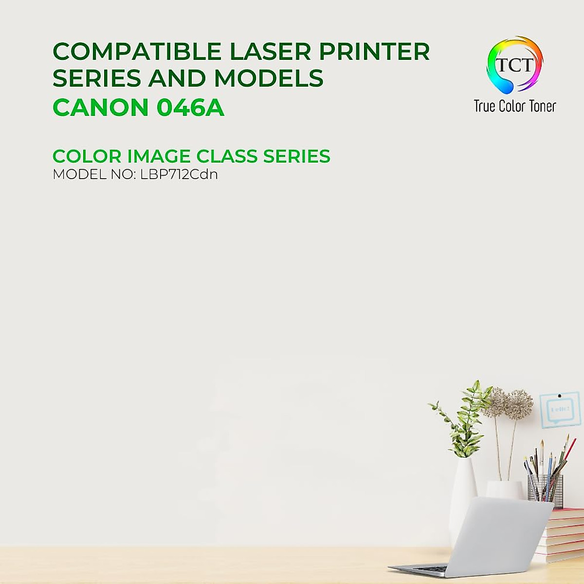 TCT 046A Cyan Toner Cartridge - Premium Compatible Replacement for Canon 046 Cyan Works with Canon Color ImageClass MF731CDW MF733CDW MF735CDW LBP654CDW Printers (2,300 Pages)