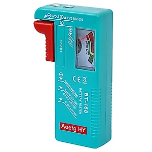Aoefg HY-BT168 Battery Tester, Universal Battery Checker for AA AAA C D 9V 1.5V Button Cell Batteries(Requires No Battery for Operation)