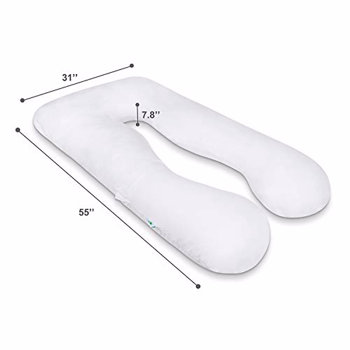 Meiz Premium U Shape Comfortable Pregnancy Pillow Maternity Pillow for Side Sleeping for Growing Tummy Support,Plus 100% Cotton Zipper Removable Cover(White)