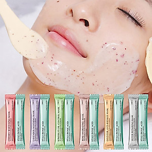 Newfacefure Diy Spa Rose Hyaluronic Acid Hydro Jelly Facial Mask Powder Collagen Face 12 Sacks with 10 Pack Serum
