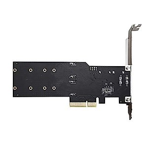 4in1 Dual M.2 NGFF (B Key) SSD+ Dual SATAIII 6G SSD/HDD to PCI Express 4X Converter Adapter with Low Profile Bracket for Desktop PC