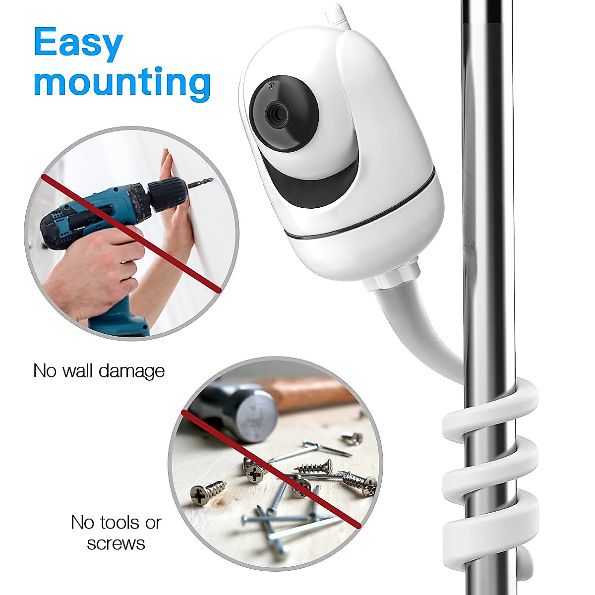 Koroao Baby Monitor Mount for HelloBaby HB65/HB66/HB248 and ANMEATE SM935E /Bonoch Baby Monitor Camera, Versatile Twist Mount Without Tools or Wall Damage