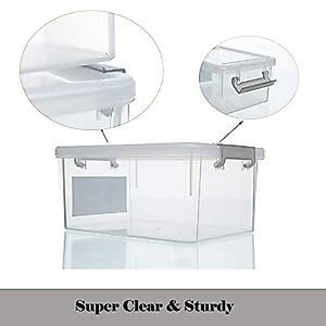 Citylife 1.3 QT 10 Pack Small Storage Bins Plastic Storage Container Stackable Box with Lids for Organizing, Clear White