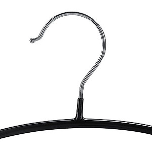 Tosnail 10 Pack Black Super Grippy Slip-Reducing Contour Shirt Hangers, Sweater Hangers, Dimple & Crease Free Hanger Solution - Black