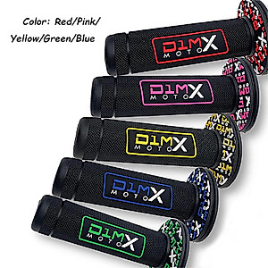 D1M 7/8 "Universal Motorbike Handle Grip Non-Slip Rubber Racing Grip for Motorbike Motocross Compatible fit RPS Hawk 250 (Red)