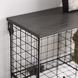 Linon AHWE12381 Lanette 4-Cubby Wall Shelf, 13" x 30" x 6.5", Black