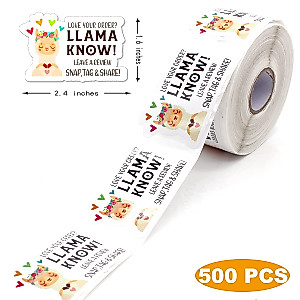 Muminglong 1.5 Inch Love Your Order Llama Know Sticker,Thank You Sticker, Small Business, Handmade Sticker,Packaging Sticker, 500 PCS