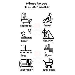 Turkish Hand Towels Set of 4 Arpa Peshtemal Towel 100% Cotton 45x20" Decorative Bathroom Towel Boho Farmhouse Decor Light Weight Quick Dry Hand Bath Hair Gym Face Tea Kitchen Dishcloth Set (Black)