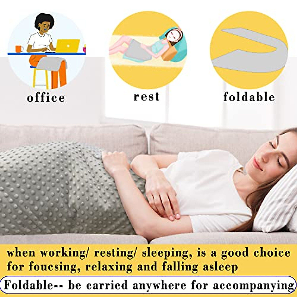 NEWMEIL Weighted Lap Pad by Filling Water, Weighted Water Pad, Weighted Heavy Blanket Removable Cover and Different Weight for Adults and Kids 21IN * 22IN