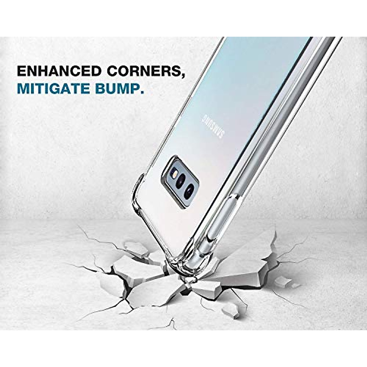 KIOMY Galaxy S10E Case Ultra Crystal Clear Shockproof Bumper Protective Phone Cover Hybrid Design Hard PC Back with Flexible TPU Raised Bezel & Enhanced Corners for Samsung Galaxy S10e Slim Fit Skin