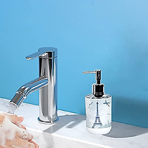 Bathroom Accessories Set 6 Pcs, Soap Dispenser Soap Dish Toothbrush Cup Toothbrush Holder Toilet Brush Trash Can, Bathroom Decor for Home Washing Room