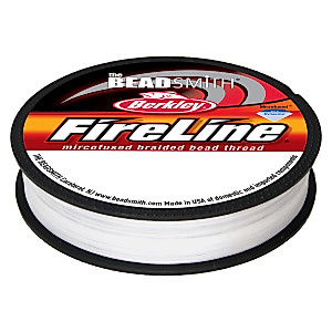 The Beadsmith Fireline by Berkley – Micro-Fused Braided Thread – 6lb. Test, .006”/.15mm Diameter, 50 Yard Spool, Crystal Color – Super Strong Stringing Material for Jewelry Making and Bead Weaving