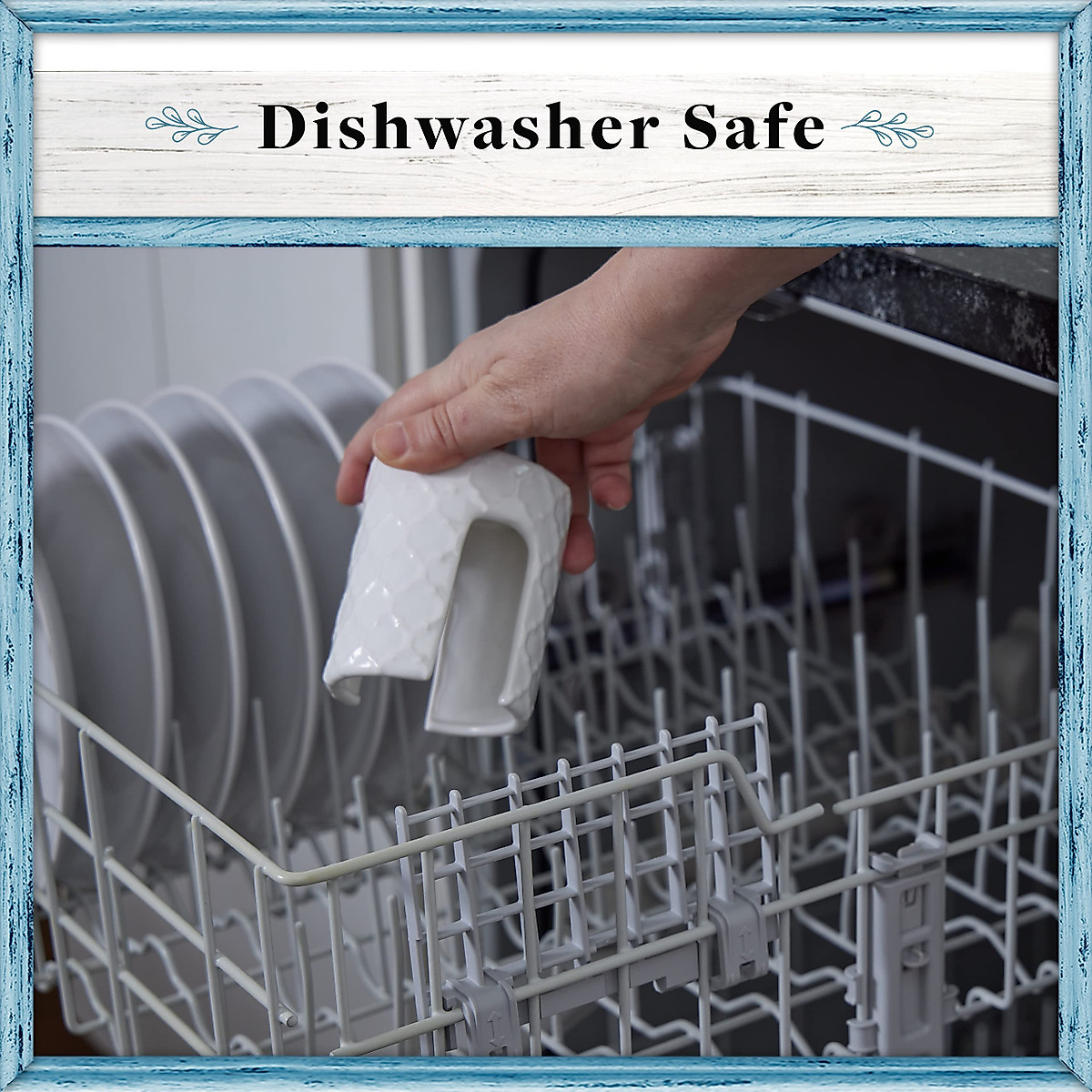 Home Acre Designs Sponge Holder for Kitchen Sink - Rustic Farmhouse Home Kitchen Decor - White Ceramic