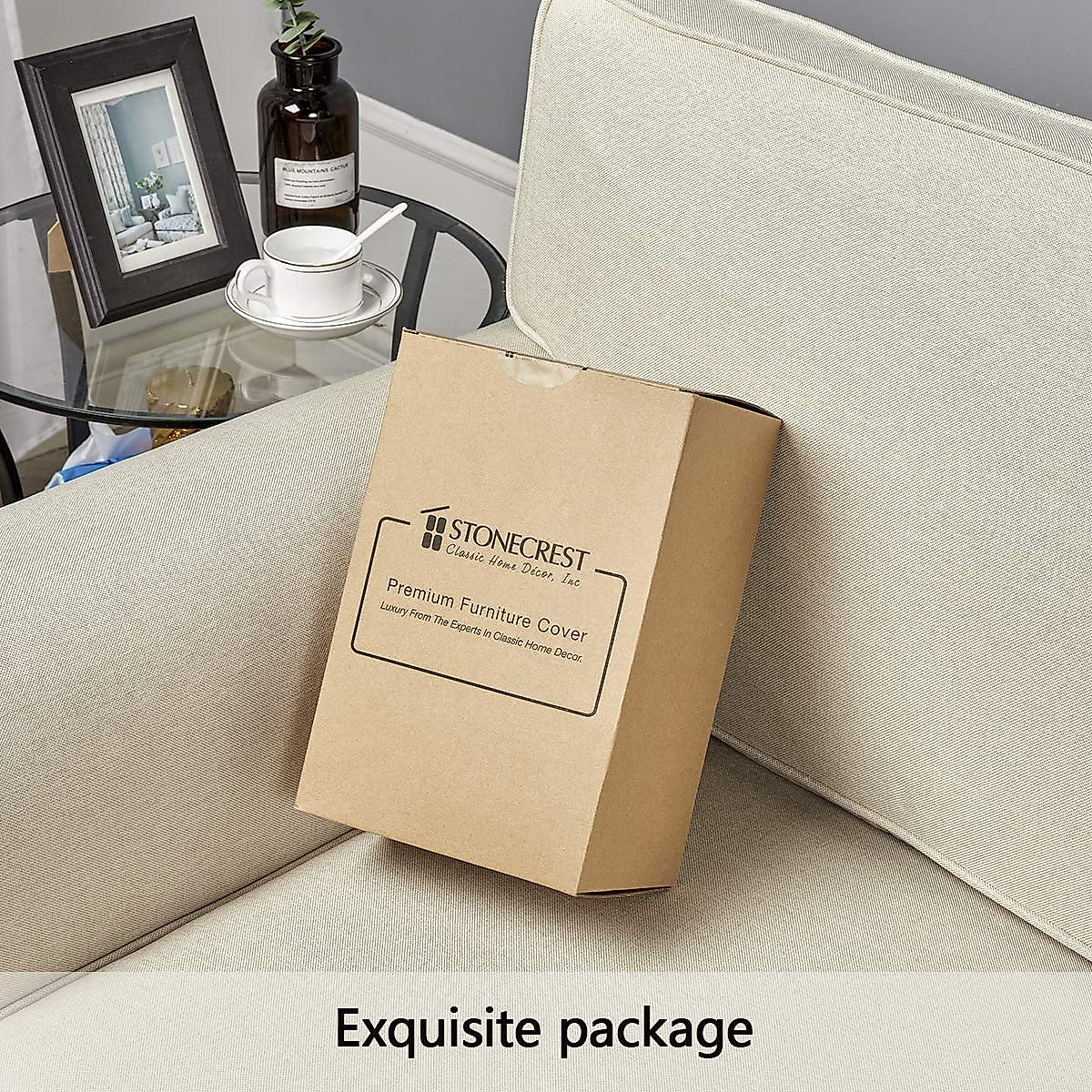 STONECREST Recliner Chair Cover, Reversible Recliner Cover with Straps to Stay in Place (Indigo/Teal-Single Diamond, 25" Regular Recliner)