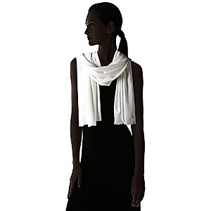 Calvin Klein Women's Pashmina Scarf, eggshell solid, One Size