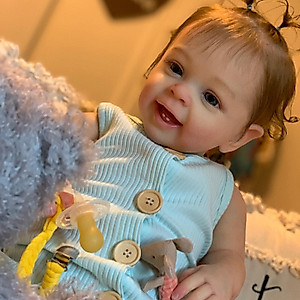 iCradle 24 Inch Reborn Baby Dolls Girls Lifelike Silicone Reborn Baby Newborn Doll Real Life Reborn Toddler Girl Realistic 60cm Handmade Toy Gift Set for Kids Birthday Xmas…