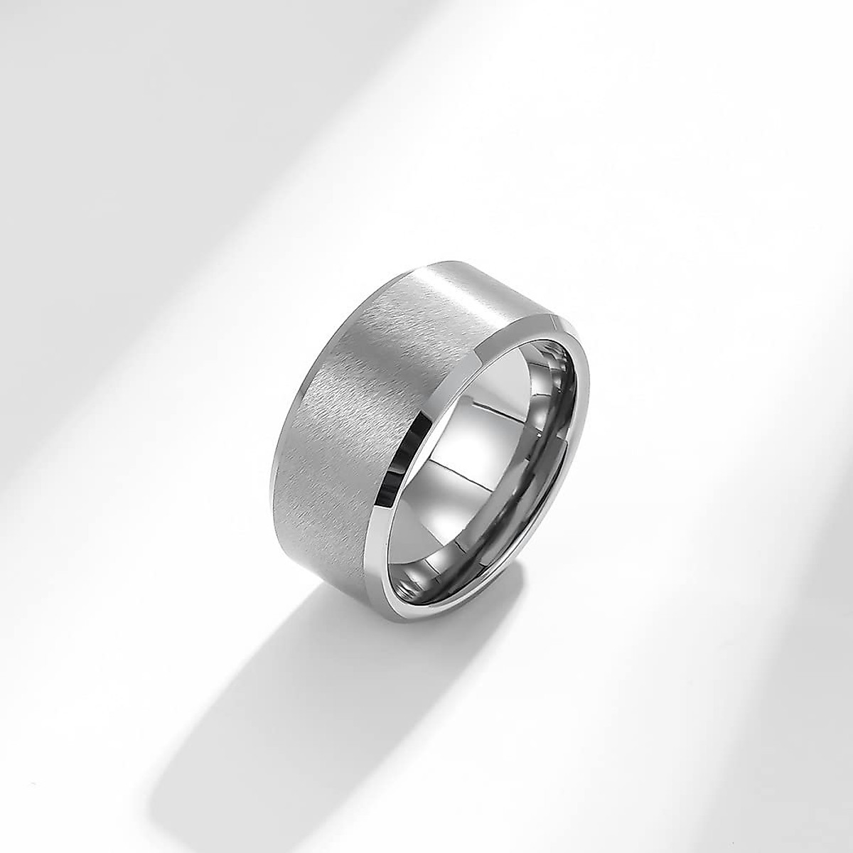 MZZJ Weirdo #1 & Weirdo #2 Couple Matching Ring 10MM & 8MM 2 Tone Set Brushed Tungsten Carbide Bevel Edge Promise Rings for Engagement Wedding,Birthday Gift for Wife Husband