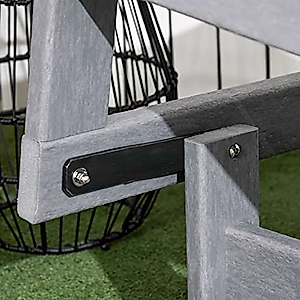 Outsunny 2-Person Outdoor Glider Bench Patio Double Swing Rocking Chair Loveseat w/Slatted HDPE Frame for Backyard Garden Porch, Light Gray