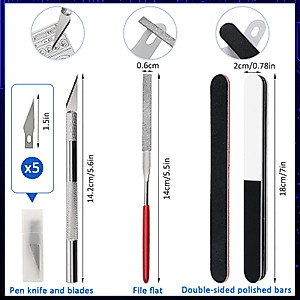 Catcan 17 Pieces Metal Puzzle Tool Set, DIY Metal Model Kit Including Clippers Edge Bending Tools Tab Twisting Tool Cylinder Cone Shape Bend Assist Tool 4 Metal Tweezers (17) (17)