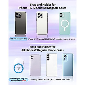 Magnetic Phone Grip (MagGo) Removable Phone Holder Stand Adjustable Finger Ring Grip Compatible with Magsafe iPhone13 13pro 13mini iPhone 12,12Pro/12Pro Max/12Mini/ iPhone 14 14Pro Max