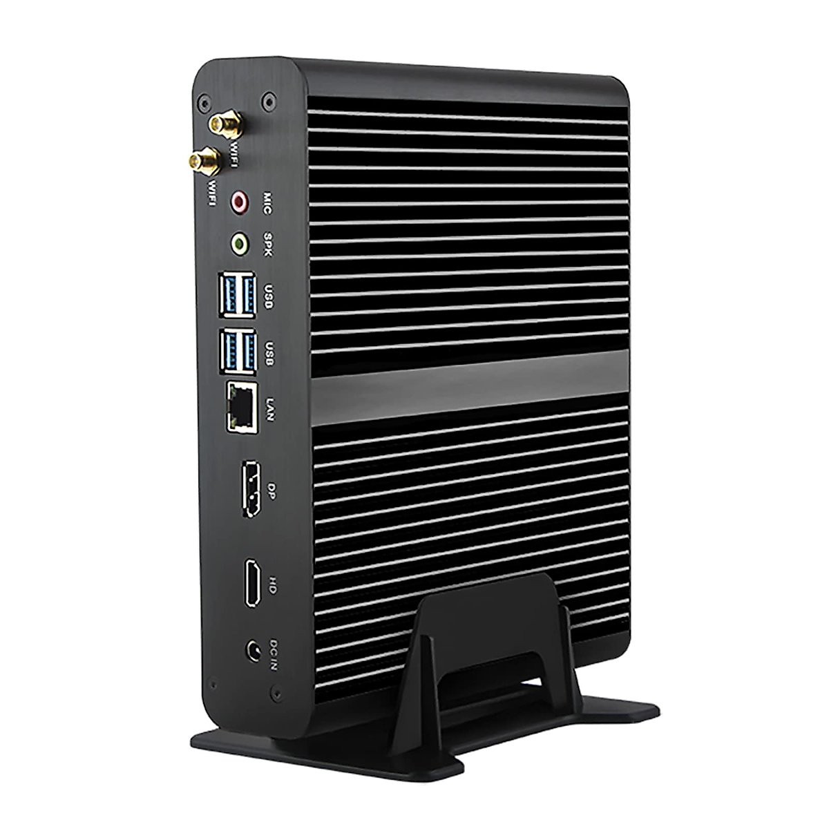 Fanless Mini PC, Kinupute Desktop Computer i7-8565U 1.8-4.6GHz, Windows 11 Pro, 16G DDR4, 256G M.2 SSD, Iris Xe Graphics, HDMI/DP, Dual Display, 4K@60Hz, Gigabit Ethernet, BT5.1, WiFi 6, Auto Power On