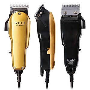 Red by Kiss Hair Clippers, Hair Trimmer for Professional Haircut, Grooming Kit for Men Ultra Clean-Cut Clipper 8PCS Kit
