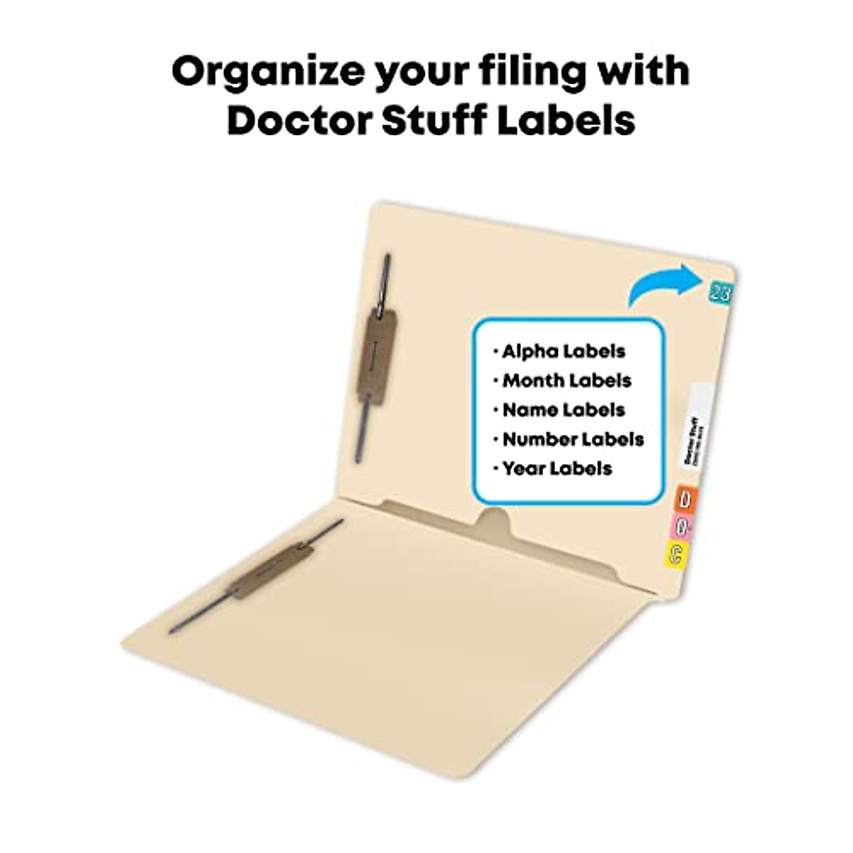 Doctor Stuff Manila Pocket File Folders - Letter Size End Tab Folder ...