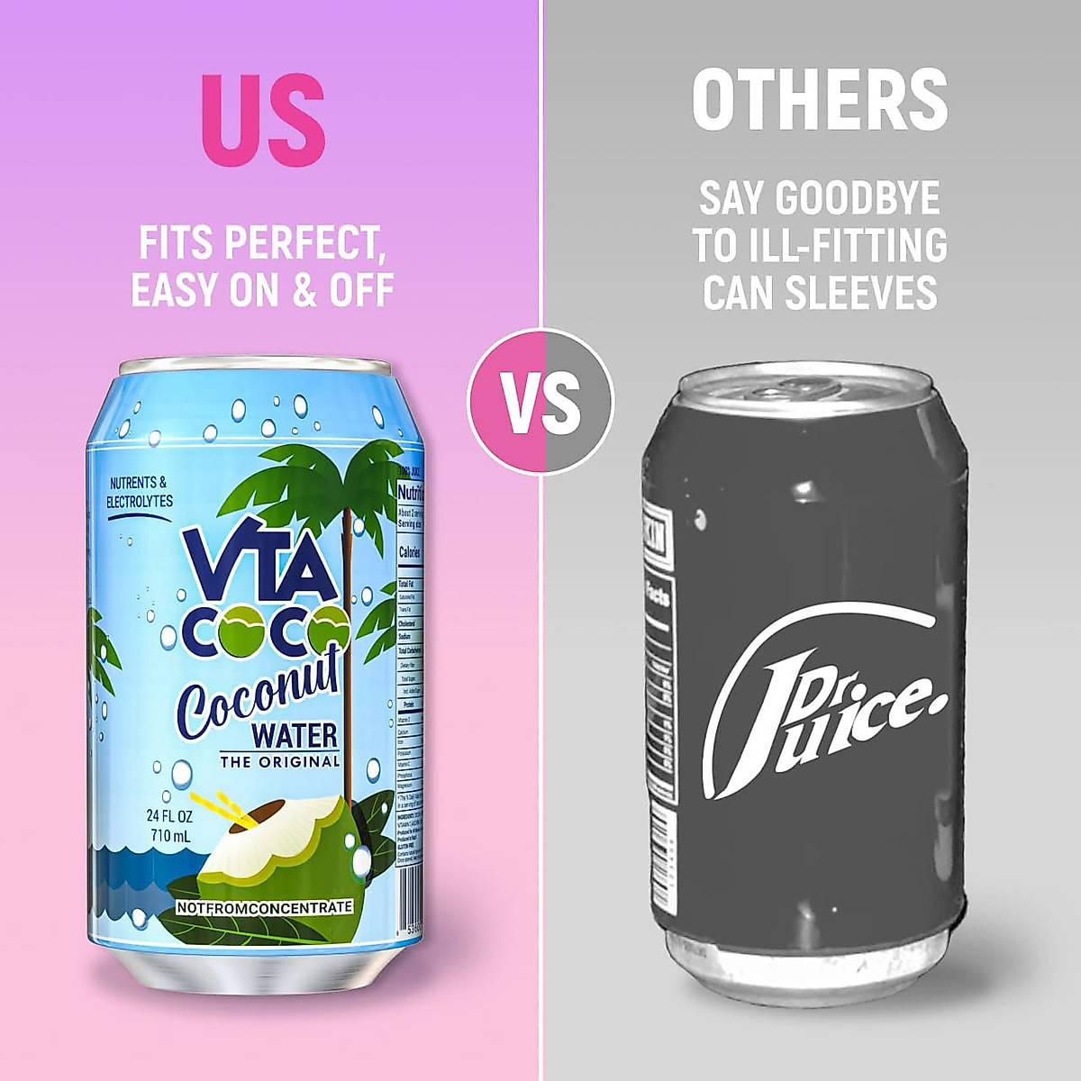 Skywin Silicone Can Sleeve (3 Pack) - Can Cover can Hides Can by Disguising it as a Can of Natural Coconut Water (Light Blue)