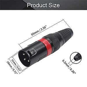 Fielect XLR Male Connector Adapter Microphone Cable Plug Connector Mic Audio Socket LY-KNT011 3-Pin 2pcs