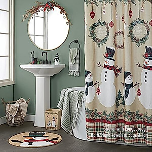 SKL Home Christmas/Winter/Gift Rustic Plaid Snowman Waste Basket, Multicolored