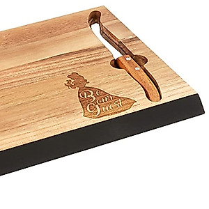 TOSCANA - a Picnic Time brand 833-00-512-033-12 Beauty Cutting Board and Serving Set, Beauty & the Beast - Acacia Wood